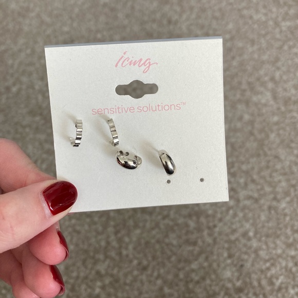 Icing | Jewelry | Icing Two Piece Sterling Ear Set Hoops | Poshmark